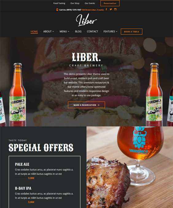 FreeAnd Premium Restaurant WordPress Themes | Site Bloom