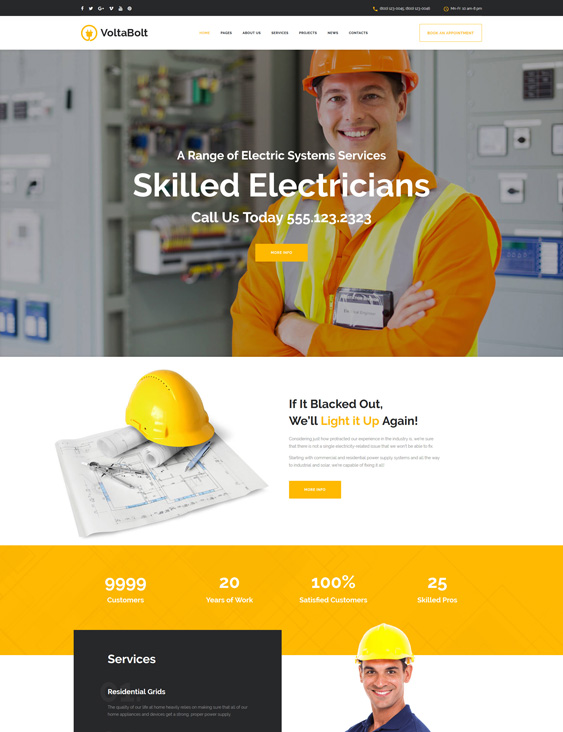 WordPress Themes For Electricians And Electrical Services | Site Bloom