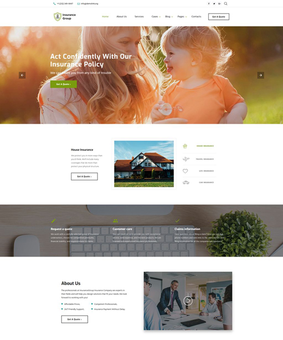 Responsive Bootstrap Website Templates for Insurance Companies | Site Bloom