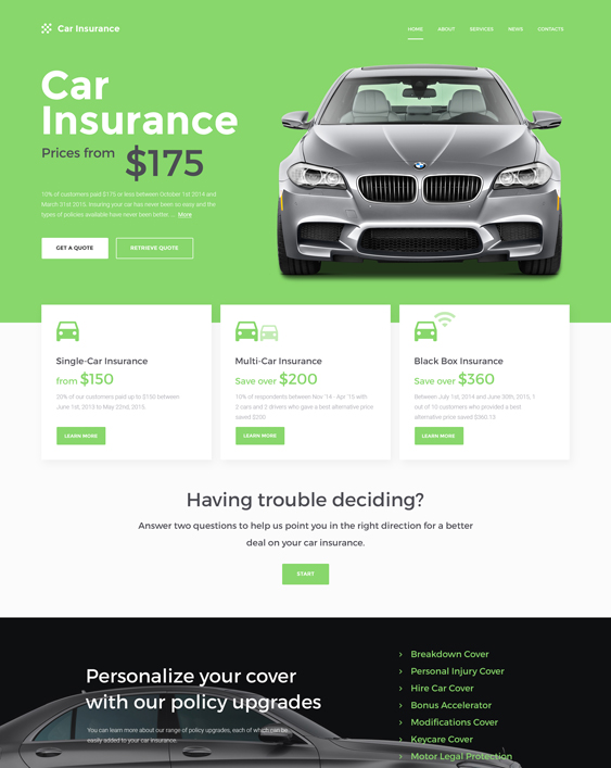 Responsive Bootstrap Website Templates for Insurance Companies | Site Bloom