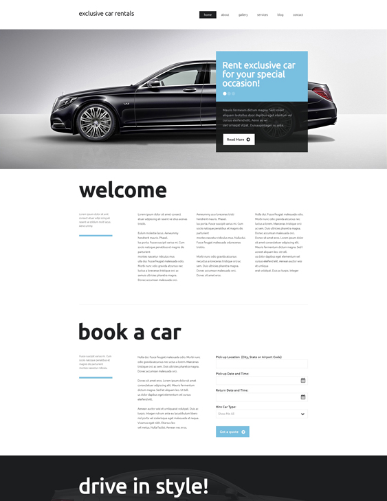 Responsive Bootstrap Website Templates For Rental Car Companies | Site ...