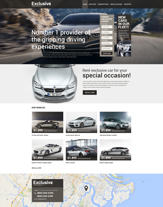 Responsive Bootstrap Website Templates For Rental Car Companies | Site ...