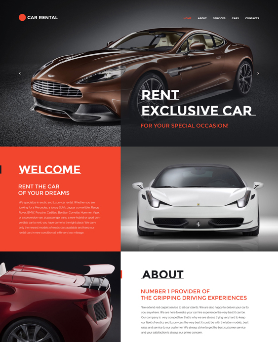 Responsive Bootstrap Website Templates For Rental Car Companies | Site ...