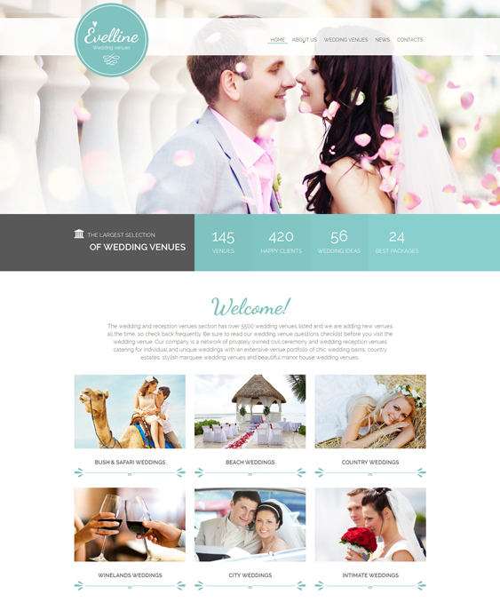 Responsive Bootstrap Wedding Website Templates | Site Bloom