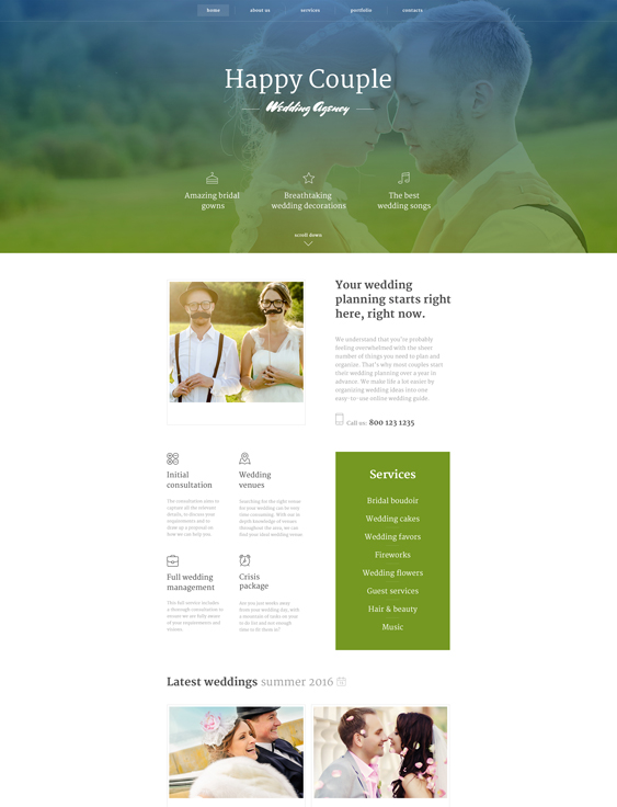 Responsive Bootstrap Wedding Website Templates | Site Bloom