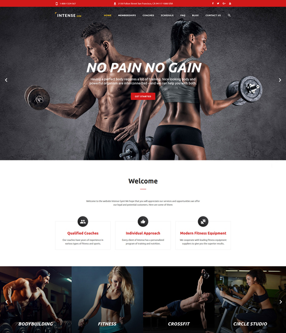 Fitness And Gym Bootstrap Website Templates | Site Bloom