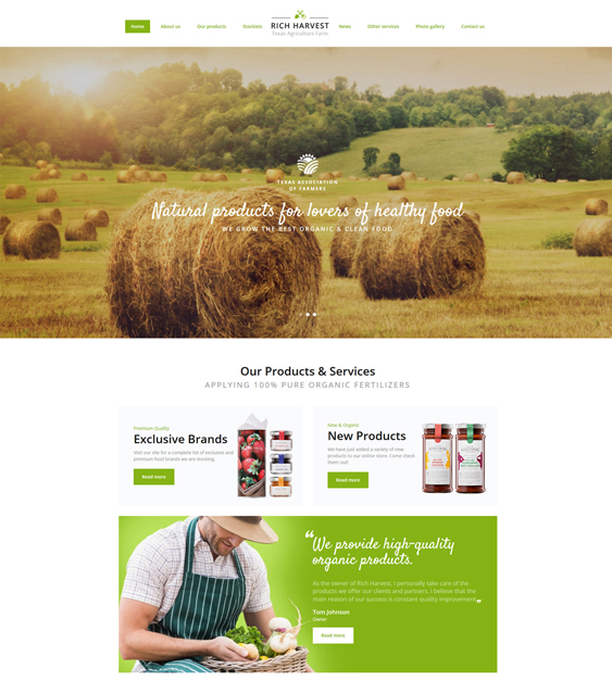 Agriculture And Farm Bootstrap Website Templates | Site Bloom