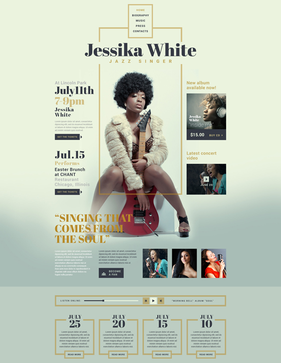 Bootstrap Music Website Templates for Musicians, DJs, Singers, And ...