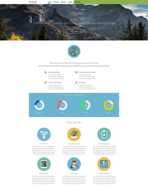 Bootstrap Website Templates For Alternative Solar, Wind, And Energy ...