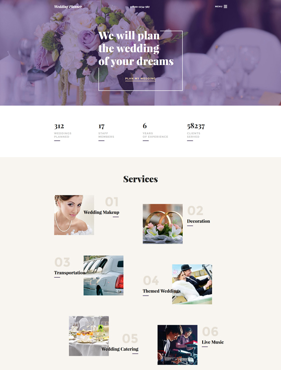 Responsive Bootstrap Wedding Website Templates | Site Bloom