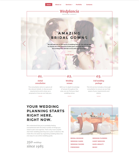 Responsive Bootstrap Wedding Website Templates | Site Bloom